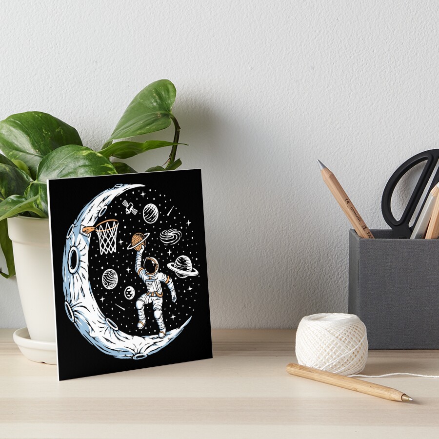 "Astronaut playing basketball on the moon" Art Board Print by MsBeast21 ...