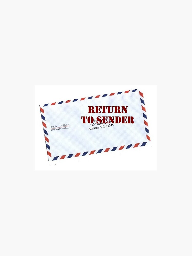 "return to sender " Sticker for Sale by Singerevita | Redbubble