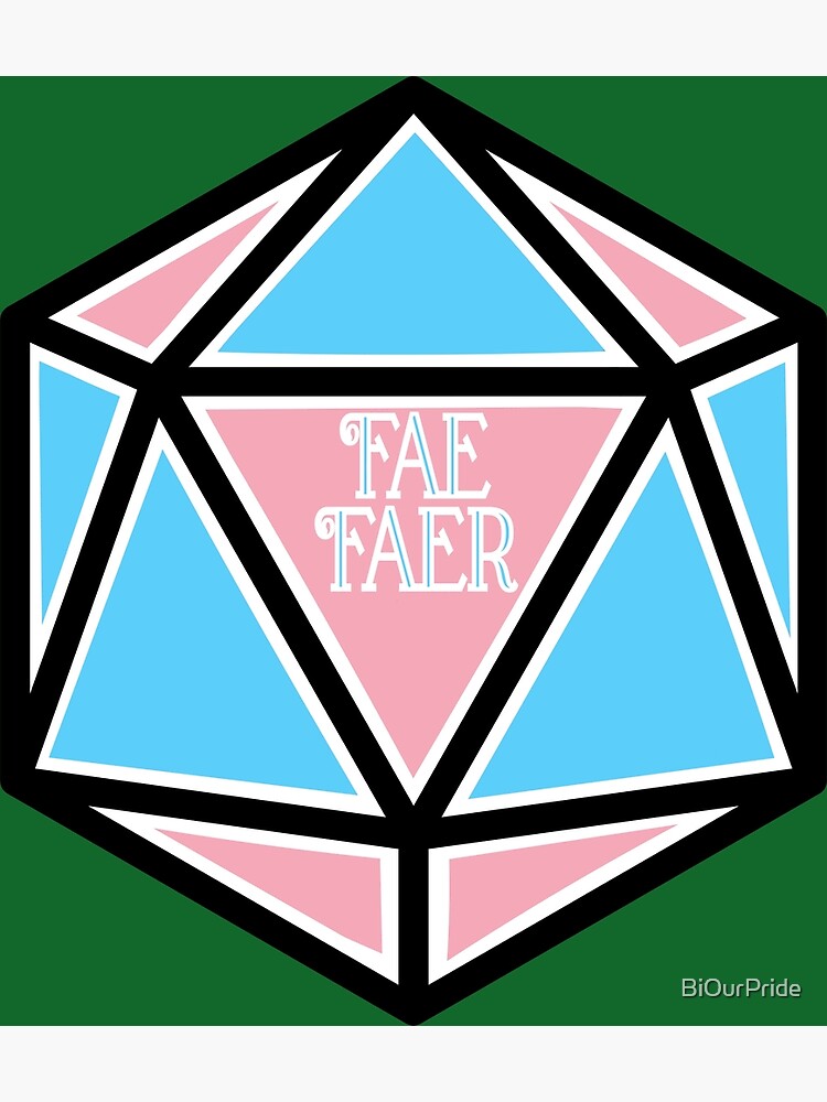 "Trans Pronoun Pride D20 Fae/Faer" Poster for Sale by BiOurPride ...