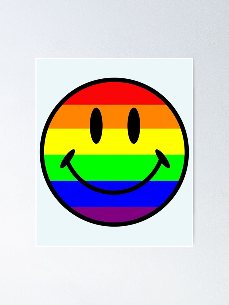 "Rainbow Smiley Face " Poster for Sale by Annawilliamshop | Redbubble