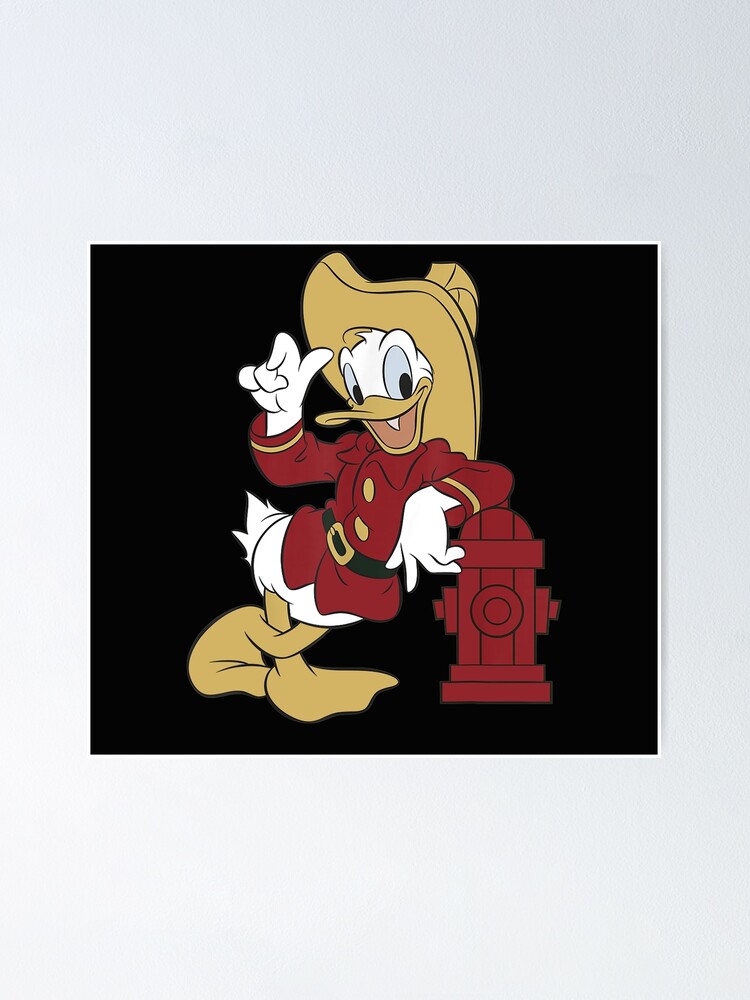 "Funny Donald Duck Firefighter" Poster by JennieDreher | Redbubble