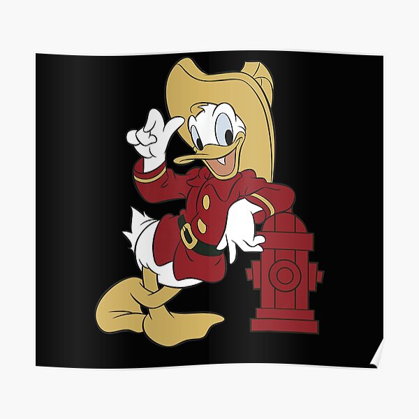 "Funny Donald Duck Firefighter" Poster by JennieDreher | Redbubble
