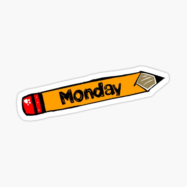 "Monday Pencil" Sticker by scottsampson4 | Redbubble