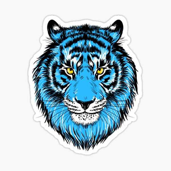 "Blue Royal Bengal Tiger - Cut Tiger" Sticker by tees4yall | Redbubble