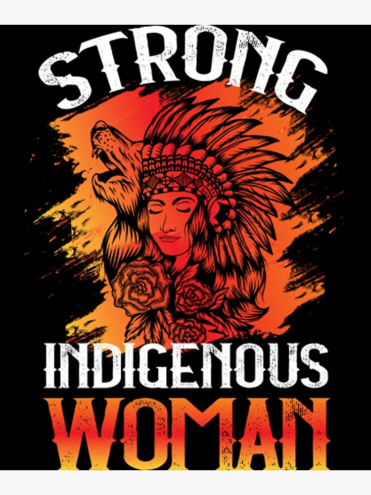 "Indigenous Woman Tribal Art Design Indian Chief Headdress" Poster for ...