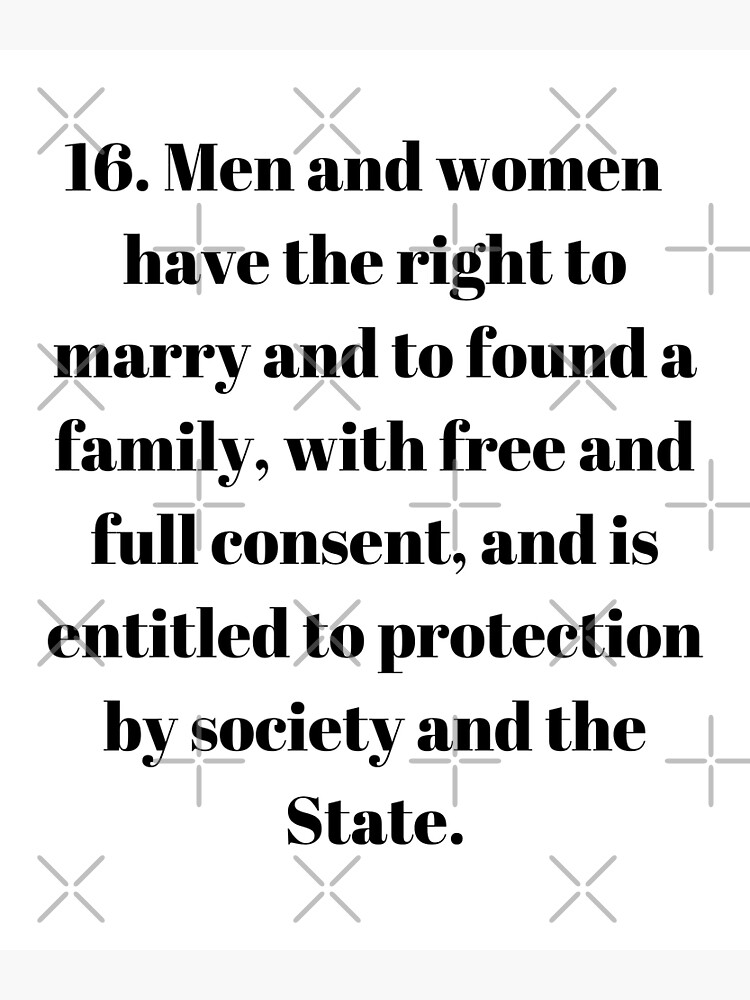 "Universal Declaration of Human Rights Article 16" Poster by Freihalt ...