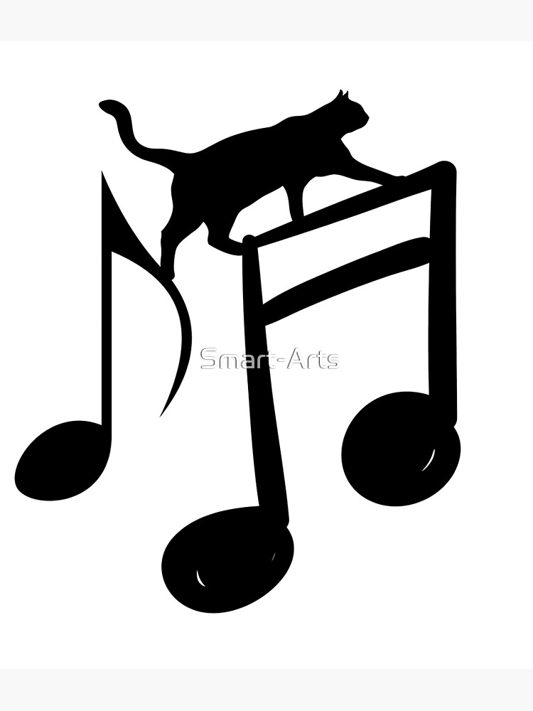 "Black Cat Walking on Musical Notes" Poster for Sale by Smart-Arts ...