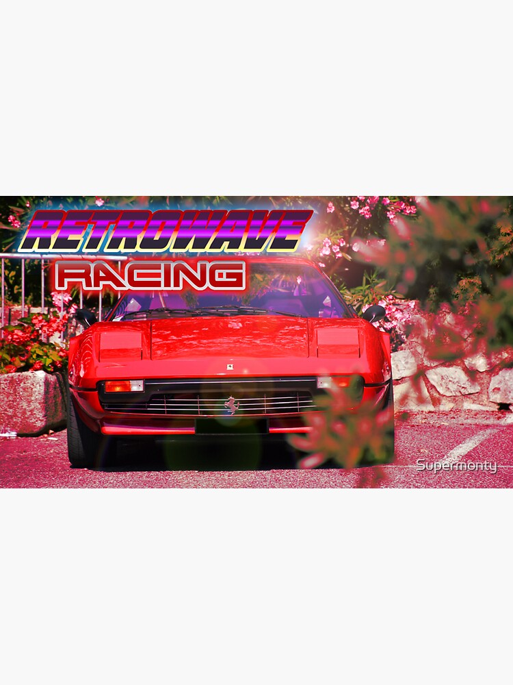 "retrowave racing scuderia style" Sticker by Supermonty | Redbubble