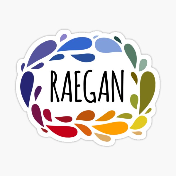 "Raegan Name Cute Colorful Gift Named Raegan" Sticker by kindxinn ...
