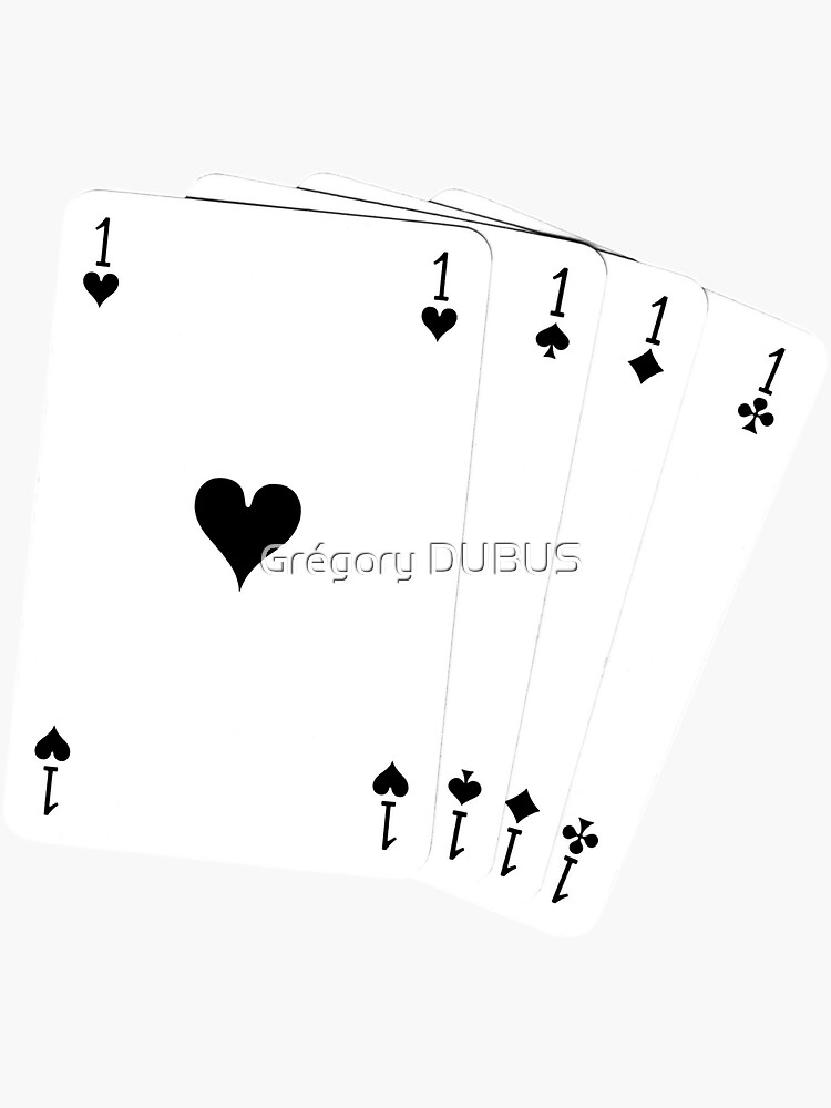 "Four aces monochrome in black and white" Sticker for Sale by Gregory ...