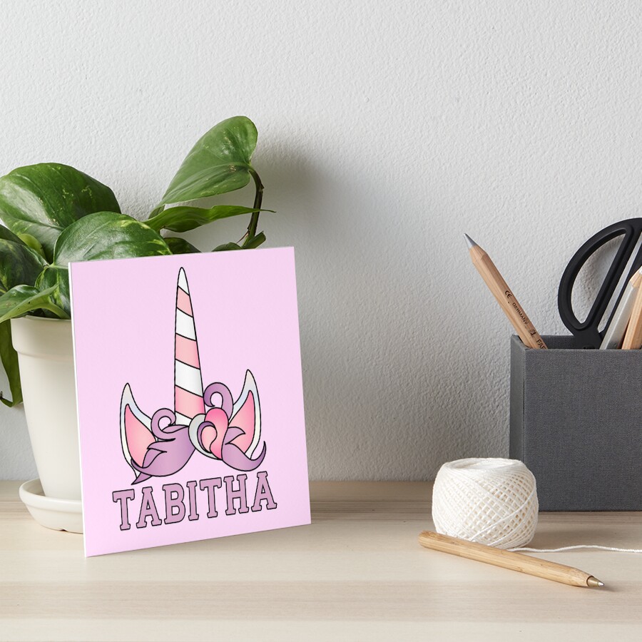 "Tabitha. Pink and purple unicorn with personalized Tabitha name" Art ...