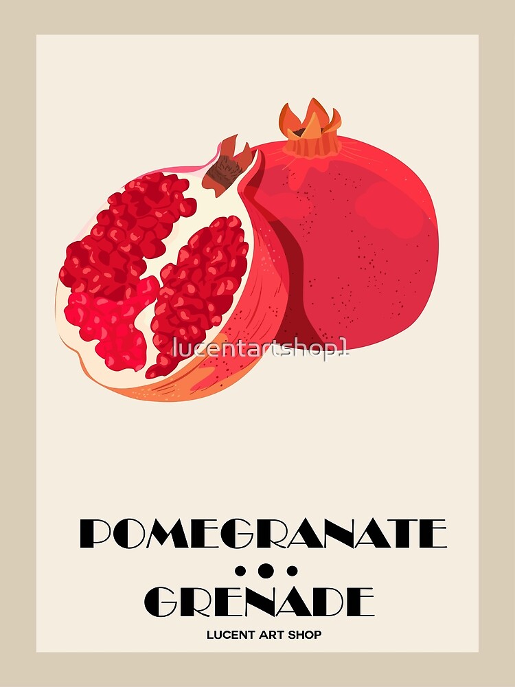 "Pomegranate Illustration, Fruit Market " Poster for Sale by ...