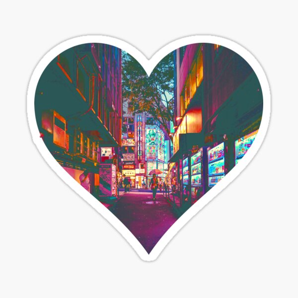 "Neon Tokyo Heart" Sticker by sewohayami | Redbubble