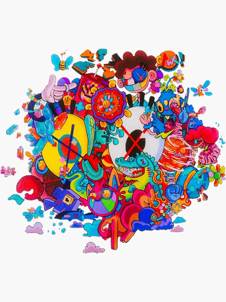 "Abstrak Doodle Art" Sticker for Sale by Pigimoto | Redbubble