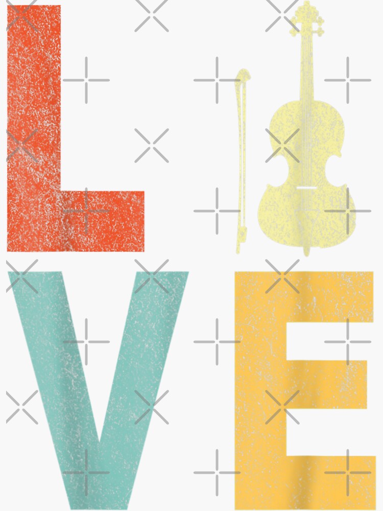 "Funny Violin Player Violinist Musician Violin Love Retro" Sticker by ...