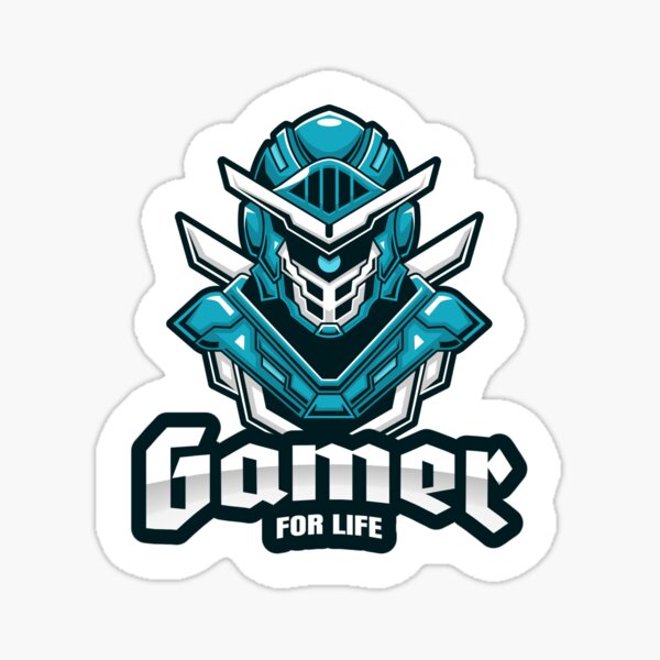 "Gamer for Life with Fierce Robot" Sticker for Sale by PRIVARSHU ...