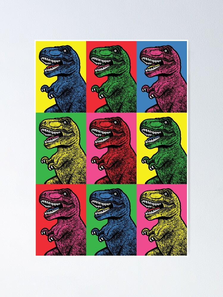 "Tyrannosaurus Rex Rexy Dinosaur Pop Art" Poster for Sale by avperth ...