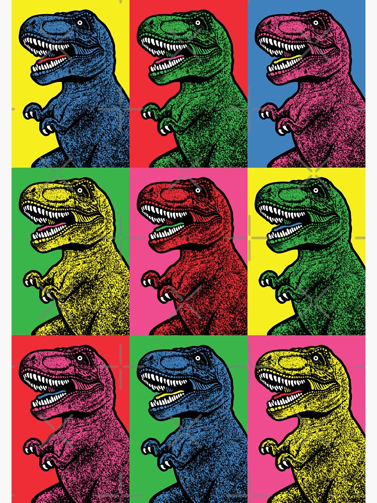 "Tyrannosaurus Rex Rexy Dinosaur Pop Art" Sticker by avperth | Redbubble