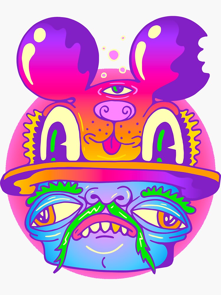 "Trippy Creatures" Sticker by ArtzySea | Redbubble