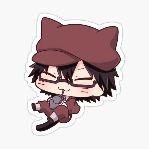 "Ranpo Edogawa cat" Sticker by akulikestea | Redbubble