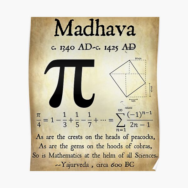 "Madhava Math Quote Pi Day Trigonometry Vintage Math Design on ...