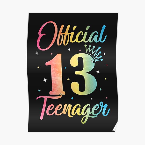 Póster «Adolescente de oficina 13 años 13 cumpleaños Niños Niñas» de ...