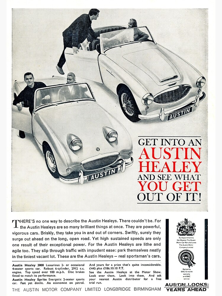 "Vintage Austin Healey advert" Poster for Sale by Scenebyrail | Redbubble