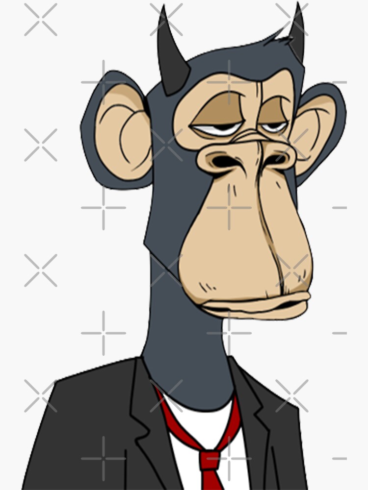 "Crazy monkey nft collection" Sticker for Sale by Red-Samurai | Redbubble