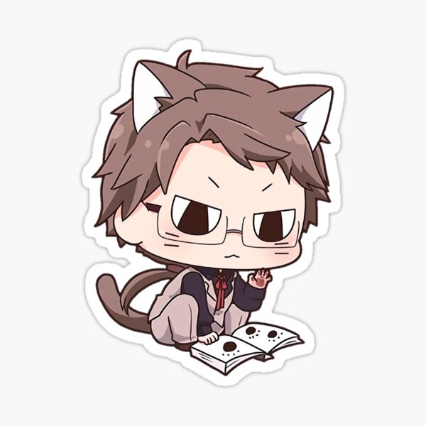 "Kunikida Doppo cat" Sticker by akulikestea | Redbubble