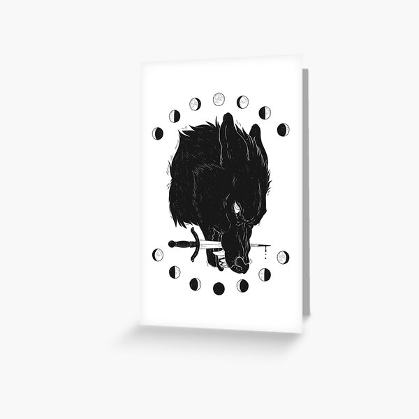 "Drawing Black Wolf and Depression" Greeting Card for Sale by eltawes ...