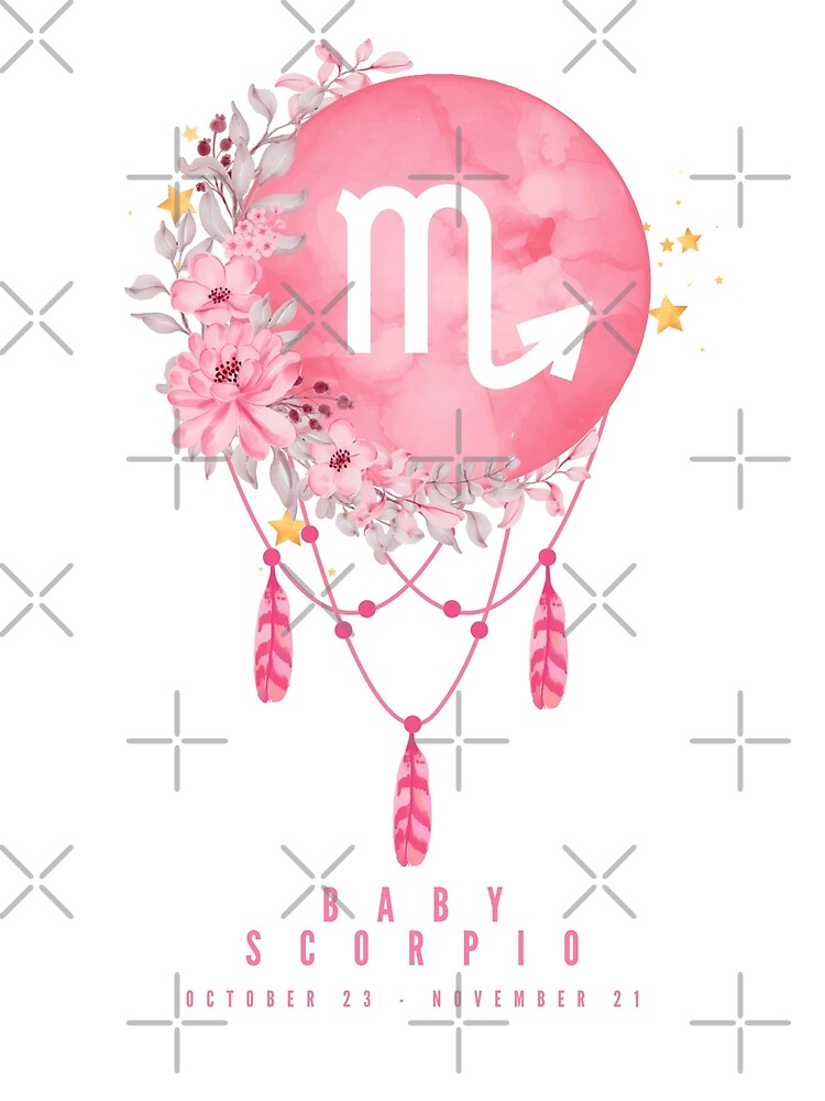 Lámina metálica «Bebé niña Escorpio Zodíaco - Símbolo de signo de ...