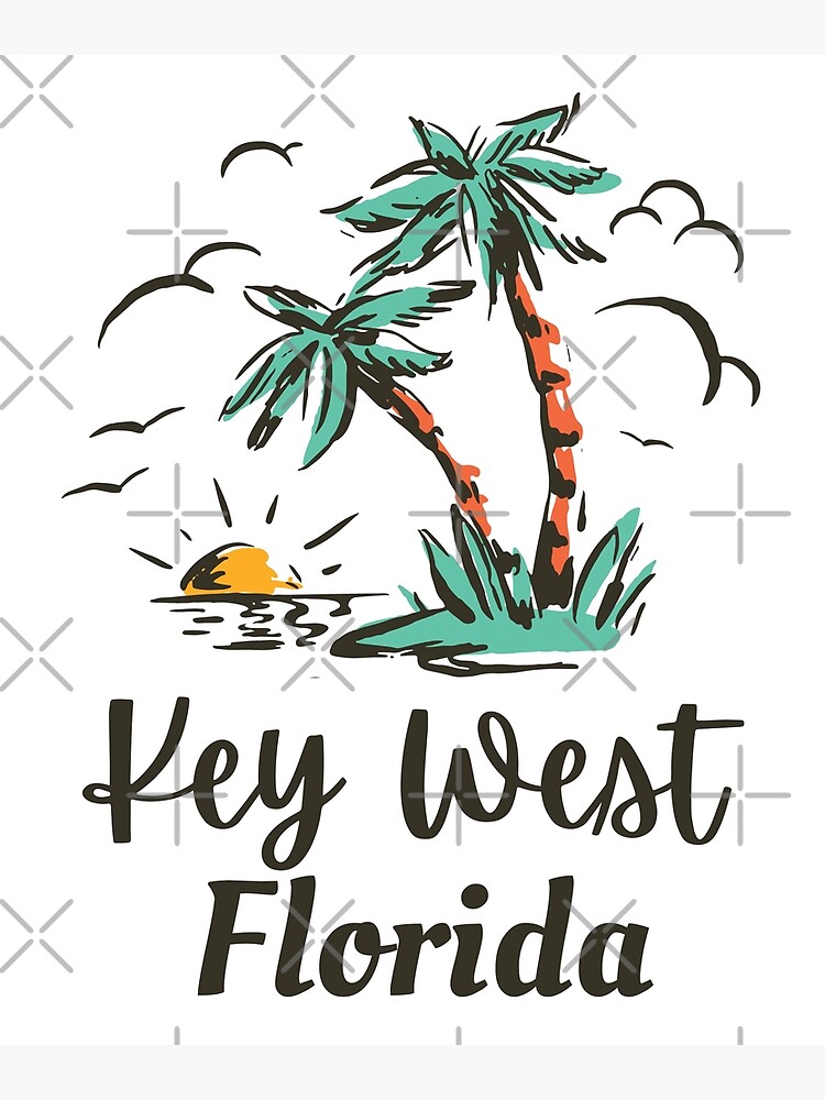 "Florida Key West Cute Vacation Hand Draw" Poster for Sale by ...