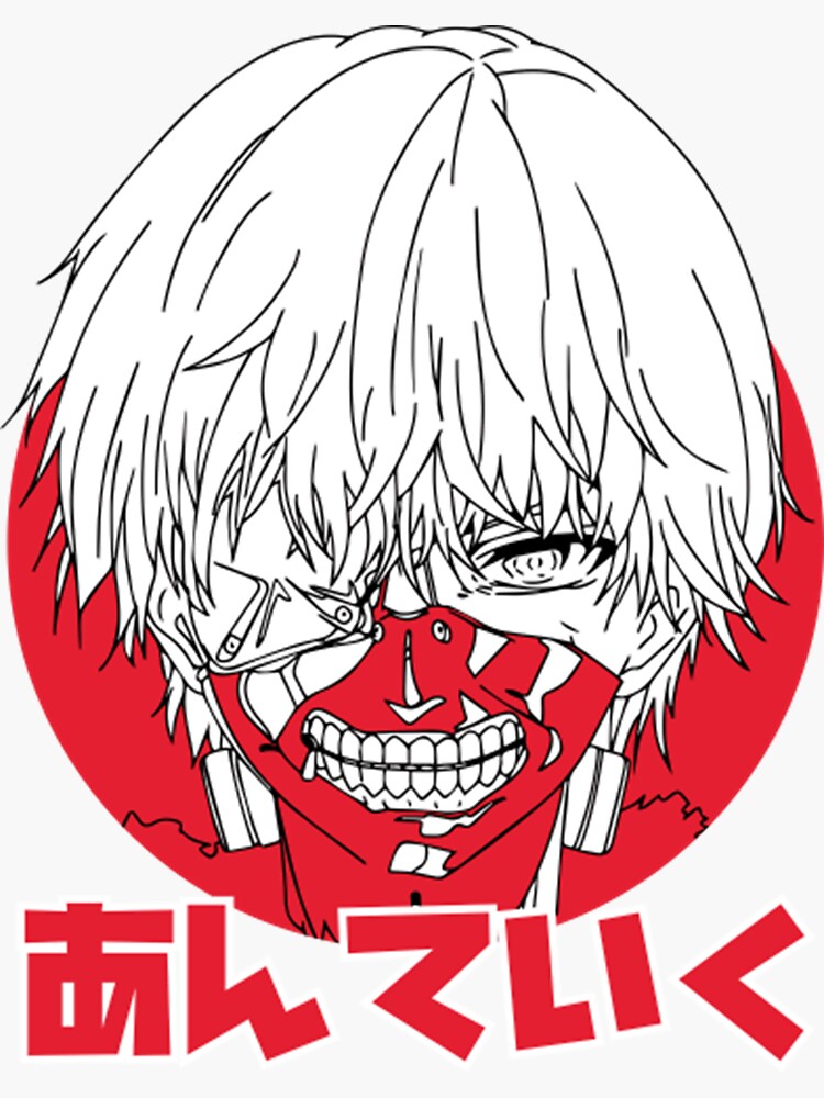 "Tokyo Ghoul Ken Kaneki" Sticker for Sale by lhamelshinn | Redbubble