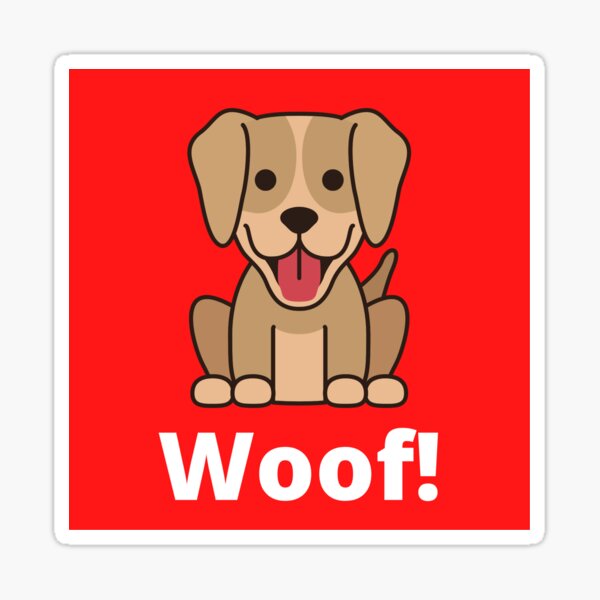 "Happy Puppy Dog - Red" Sticker by Navarino | Redbubble