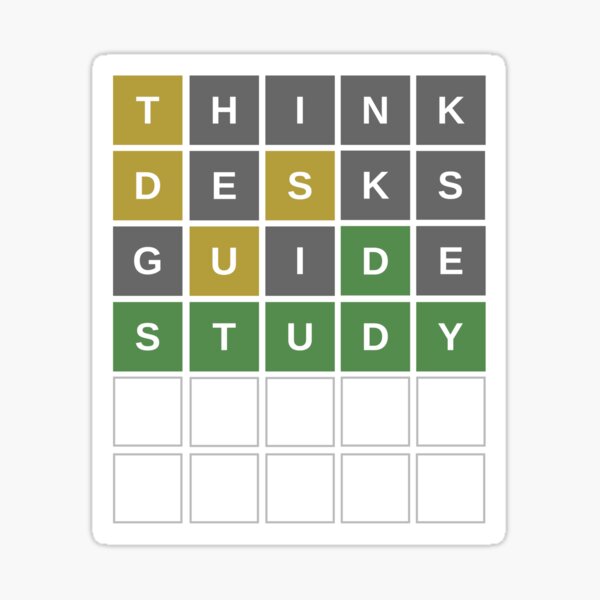 "WORDLE Game Study" Sticker by AnnieLeeee | Redbubble