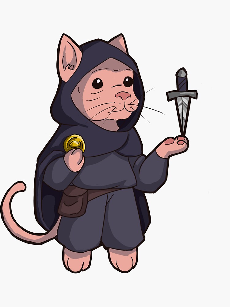 "Dungeons and Dragons Cat: Rouge" Sticker for Sale by ShouseStudio ...