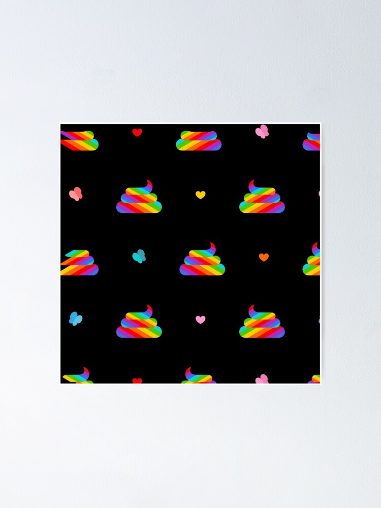 "Rainbow Poo Emoji Patterns" Poster for Sale by Alafina2019 | Redbubble