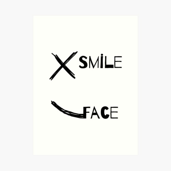 "Half Smile Face Sticker X" Art Print for Sale by MKTH2S | Redbubble
