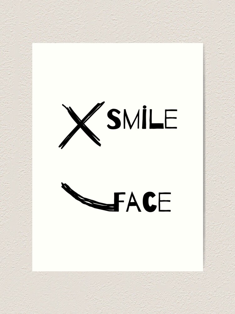 "Half Smile Face Sticker X" Art Print for Sale by MKTH2S | Redbubble