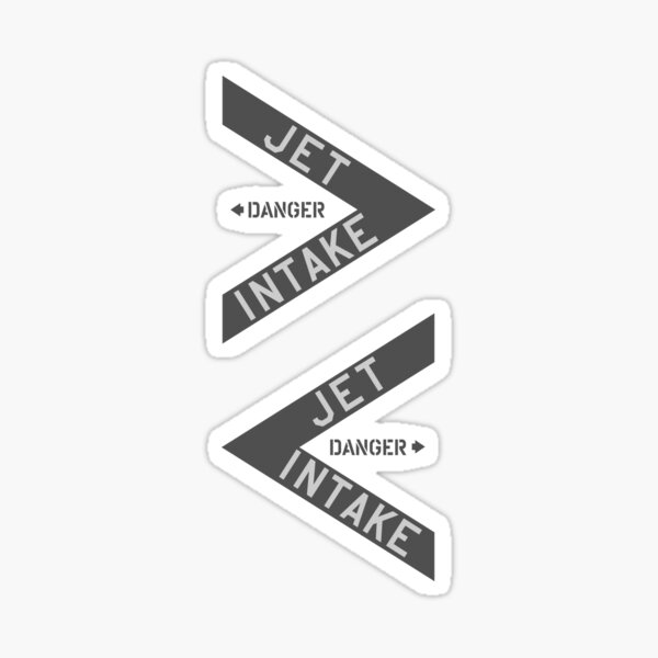"DANGER Jet Intake, Jet Fighter warning sign 2 Sides Grey 2 Tones ...