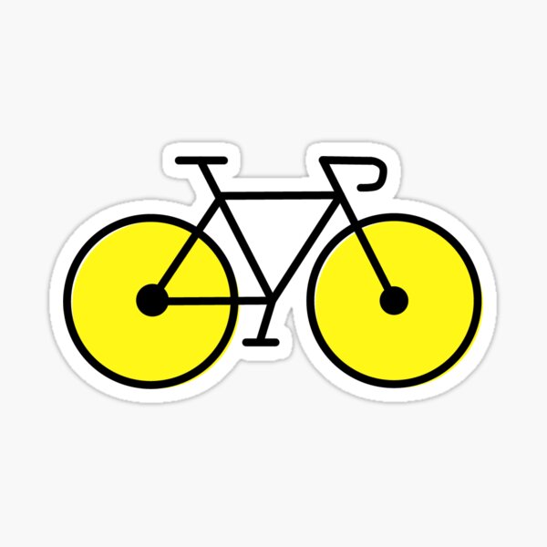 "Yellow racing bike" Sticker by iconstogo | Redbubble