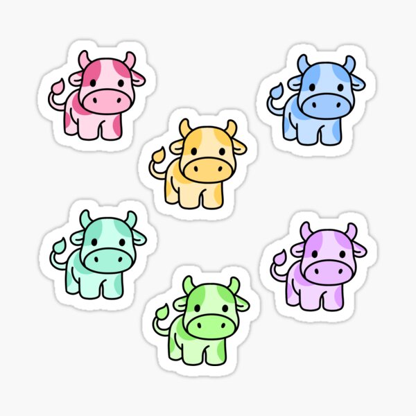 "Cow sticker pack" Sticker by stickersbyheidi | Redbubble