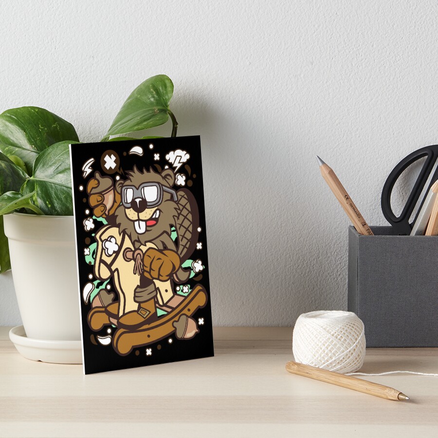 "Beaver Rocking a Horse" Art Board Print by davidgalanart | Redbubble