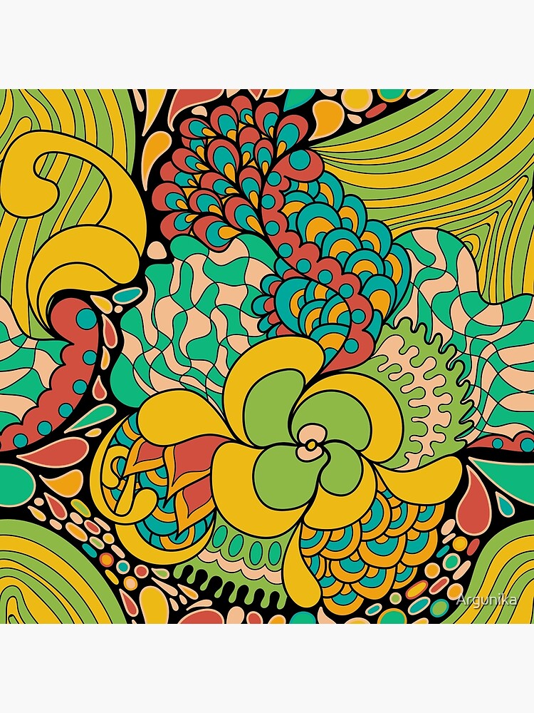 "60s hippie psychedelic pattern" Canvas Print for Sale by Argunika ...