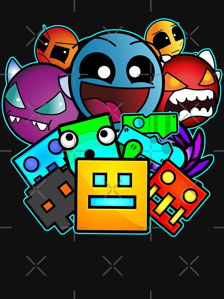 "geometry dash old school gaming" T-shirt for Sale by lukyme ...