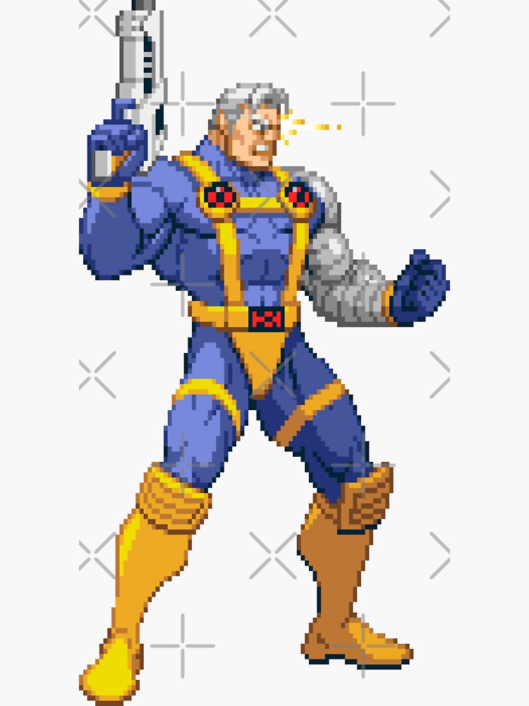 "Cable Stance MvC2" Sticker by ropified | Redbubble