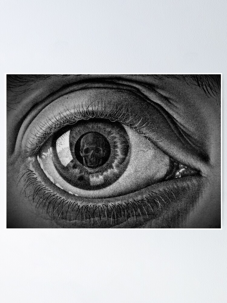 "Escher - skull in eye" Poster for Sale by DeaH21 | Redbubble