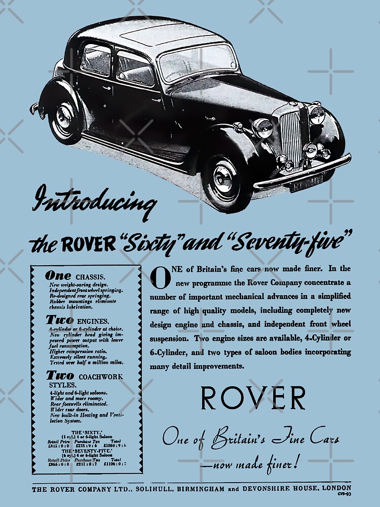 "ROVER P3 - 60 AND 75 - ADVERT" T-shirt for Sale by ThrowbackM3 ...