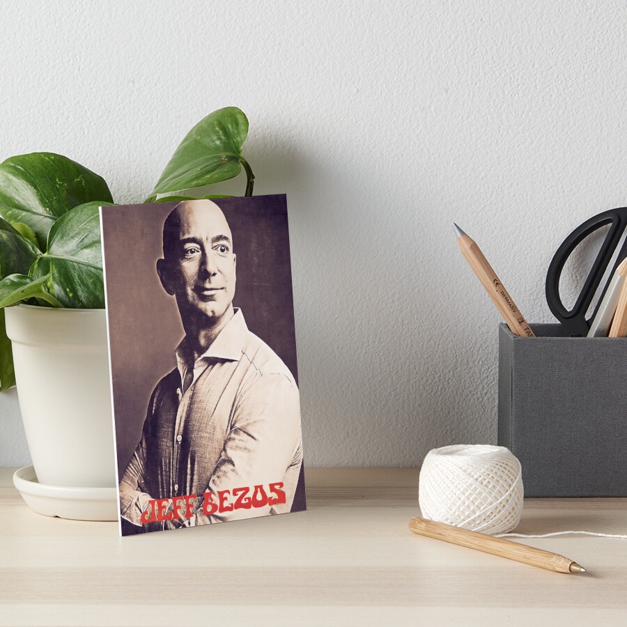 "Jeff Bezos Retro Portrait." Art Board Print by SunsetArtAngel | Redbubble