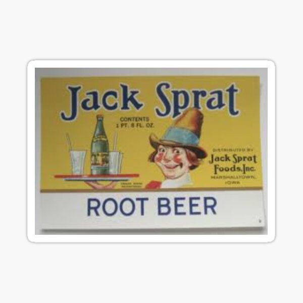 "Jack Sprat Root Beer" Sticker for Sale by uniquenostalgia | Redbubble
